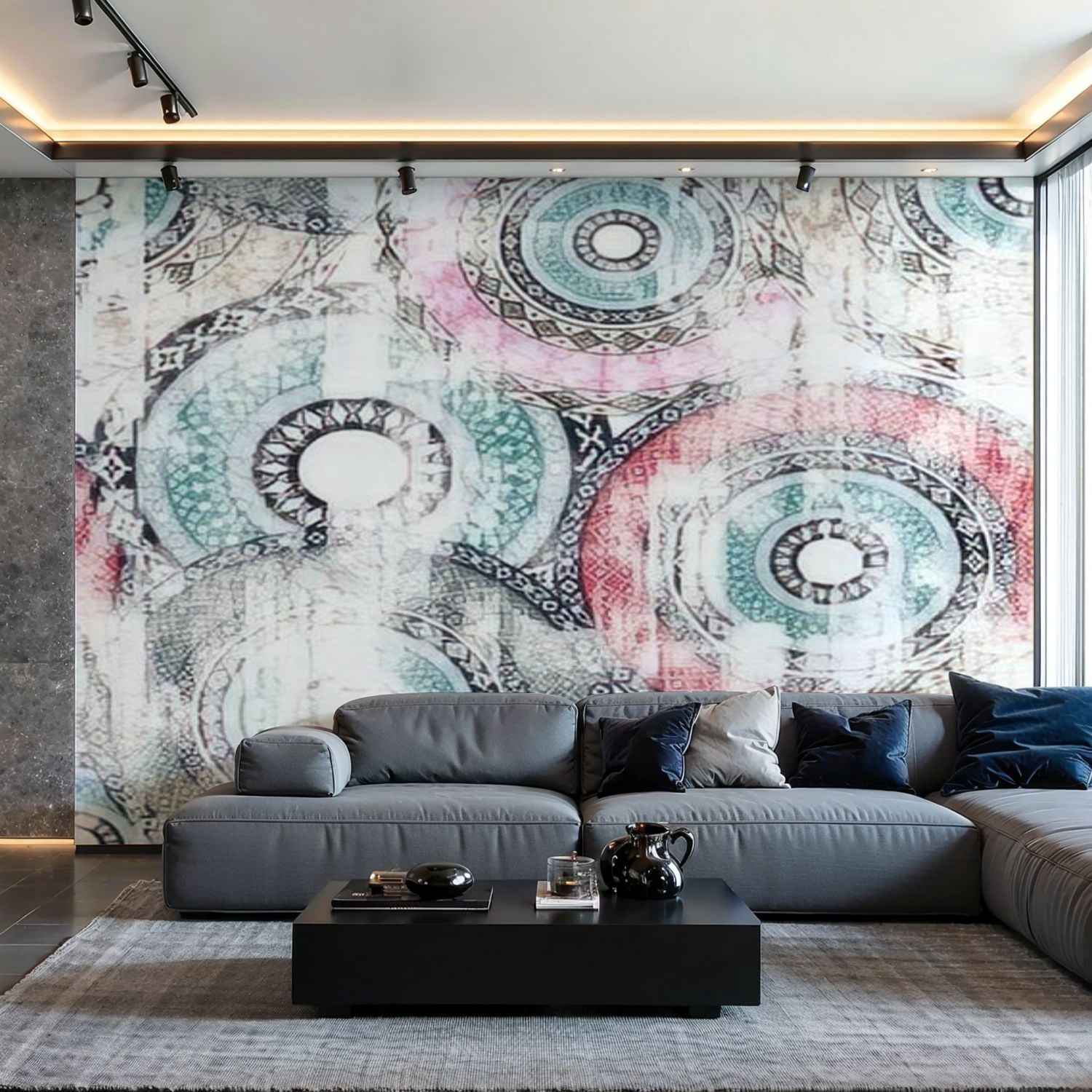Prxcm Peel and Stick Canvas Wallpaper watercolor patchwork Pattern ...