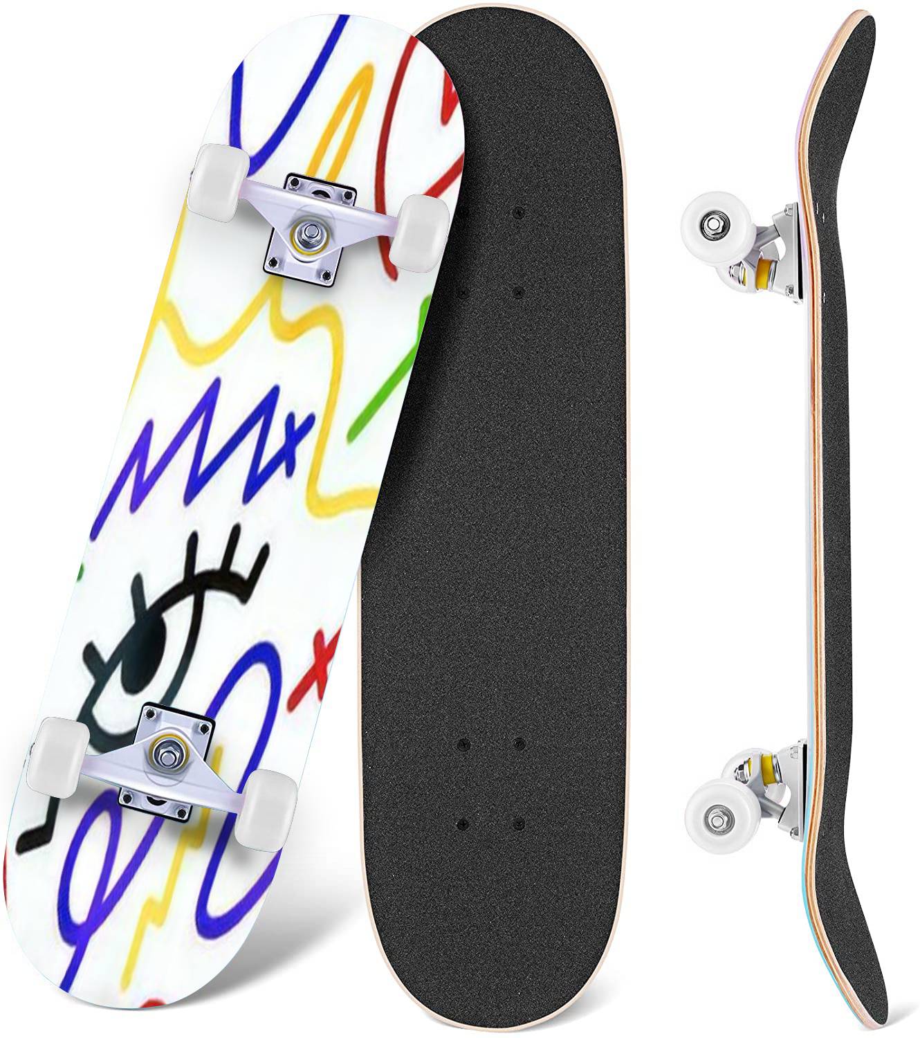 Prxcm Skateboard Complete for Beginners Adults Teens 31 x 8" Abstract ...