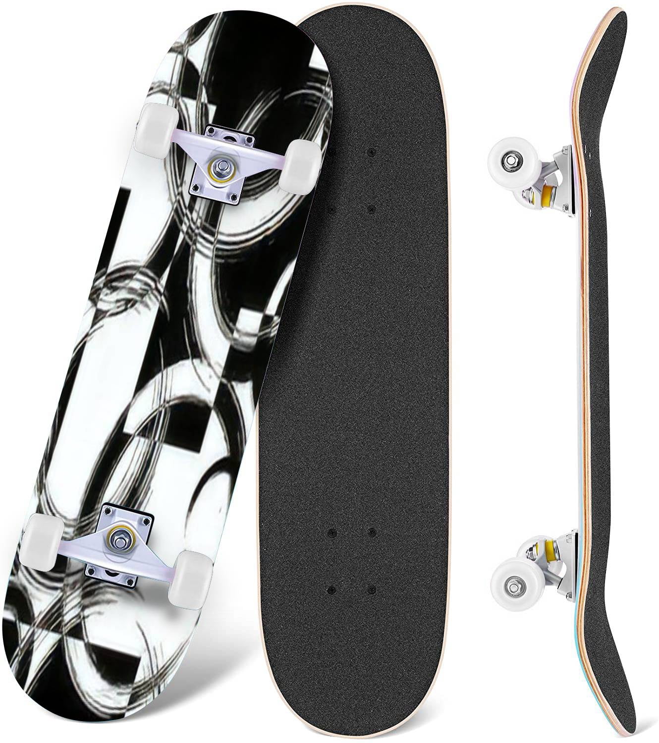 Prxcm Skateboard Complete for Beginners Adults Teens 31 x 8" Abstract ...
