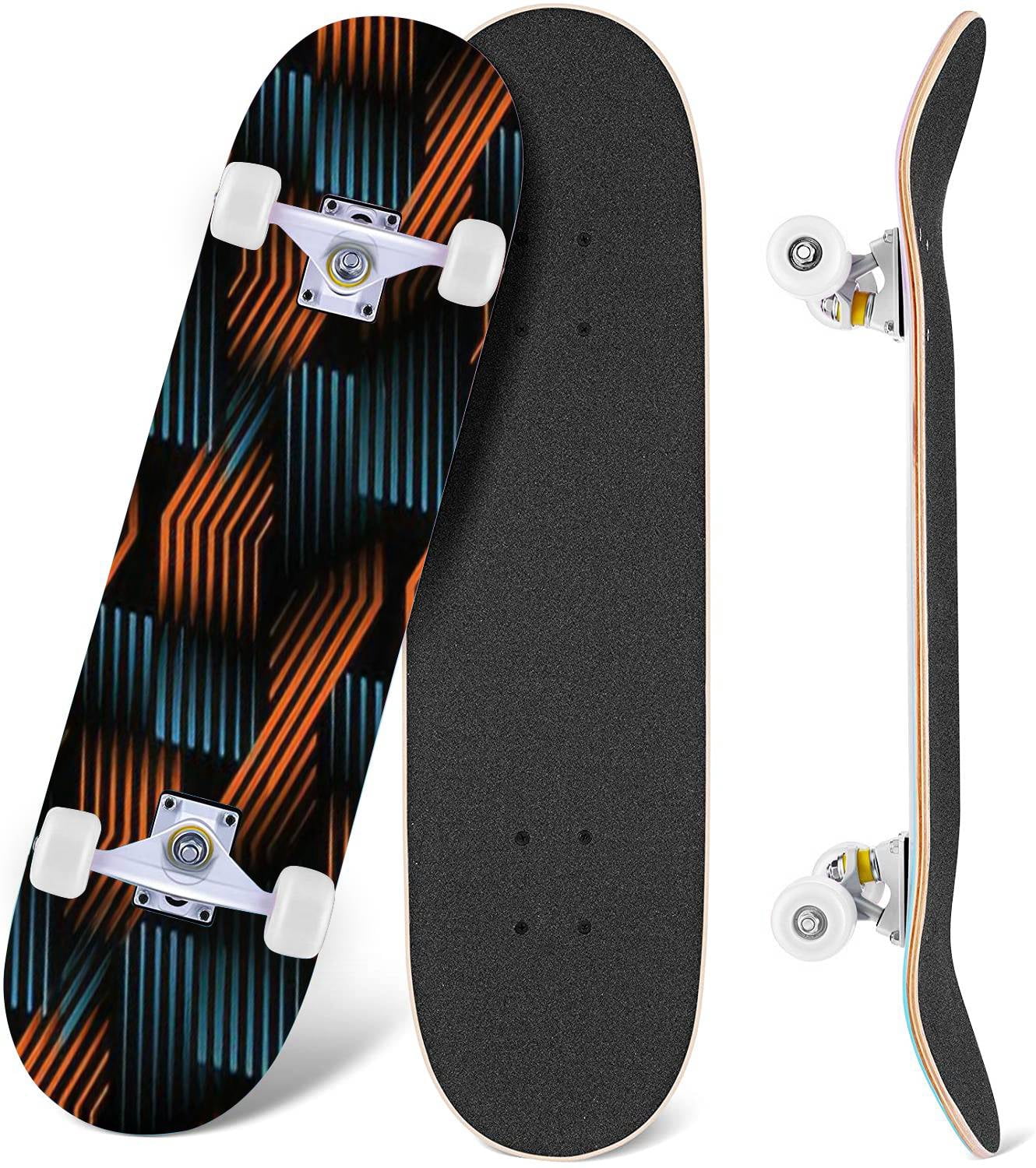 Prxcm Skateboard Complete for Beginners Adults Teens 31 x 8" Abstract ...