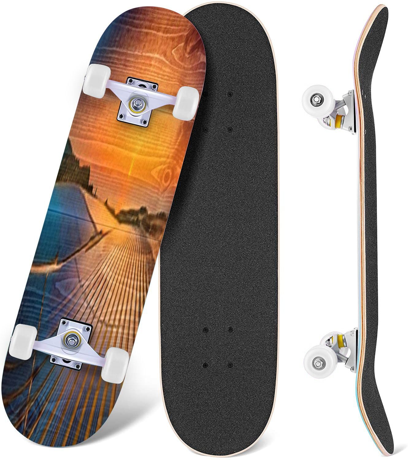 Prxcm Skateboard Complete for Beginners Adults Teens 31 x 8" Aerial ...