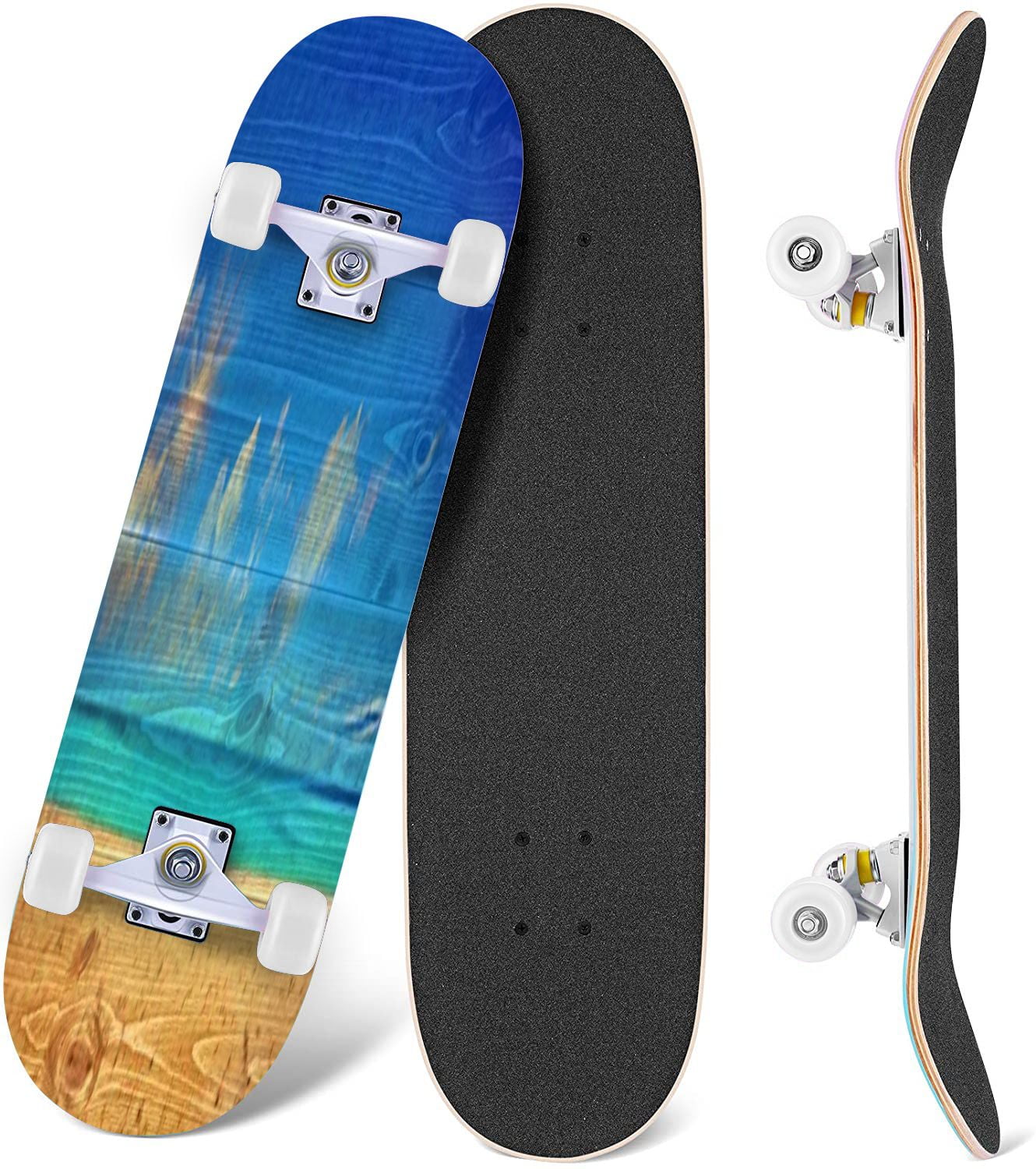 Prxcm Skateboard Complete for Beginners Adults Teens 31 x 8" Beautiful beach white sand ...