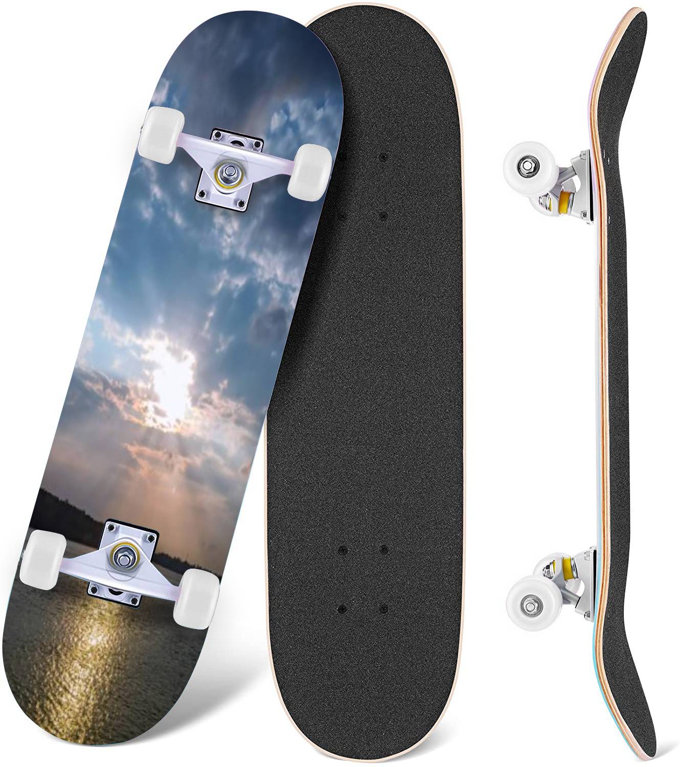 Prxcm Skateboard Complete for Beginners Adults 31 x 8" Beautiful blue ...