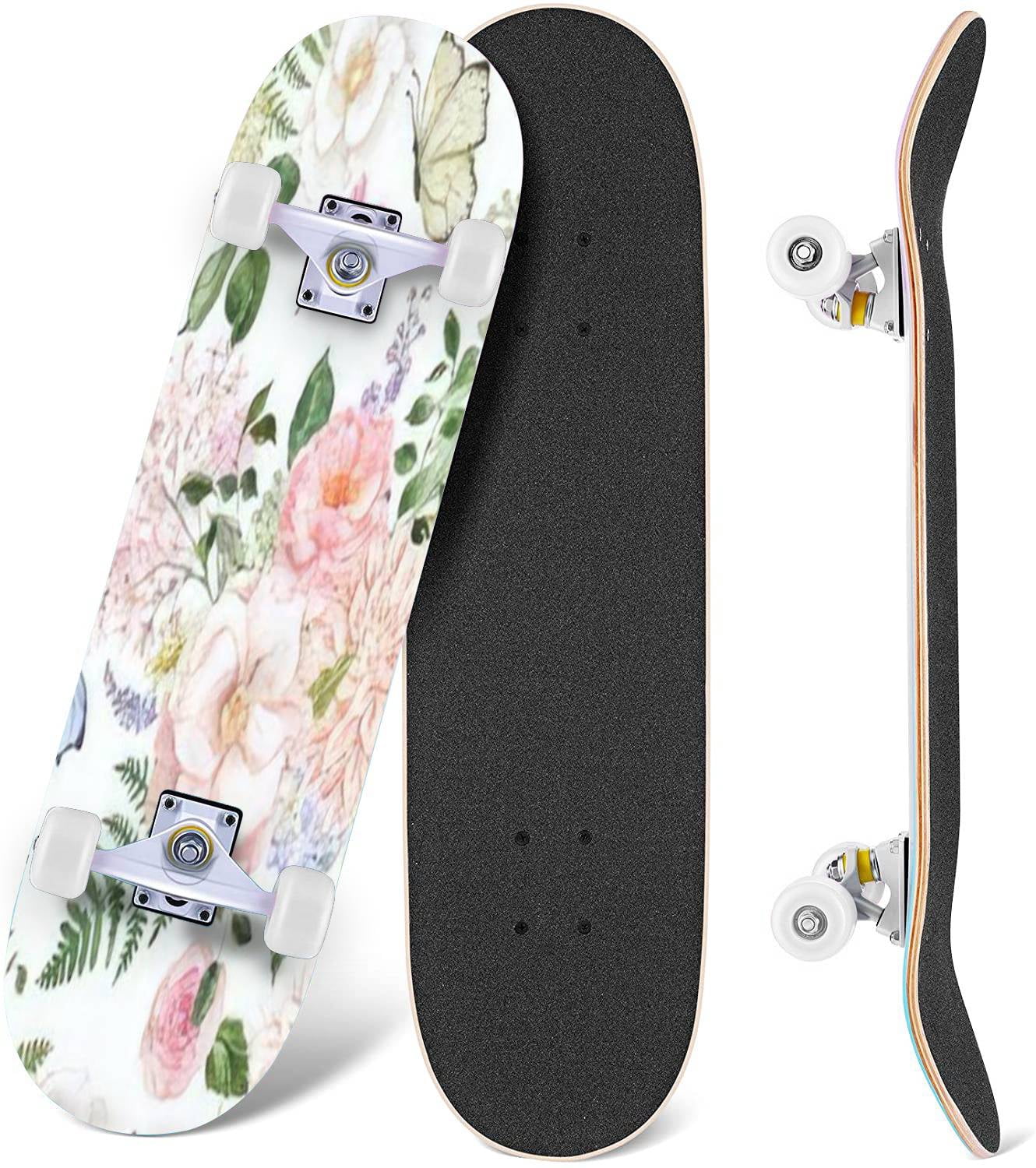 Prxcm Skateboard Complete for Beginners Adults Teens 31 x 8" Botanical ...