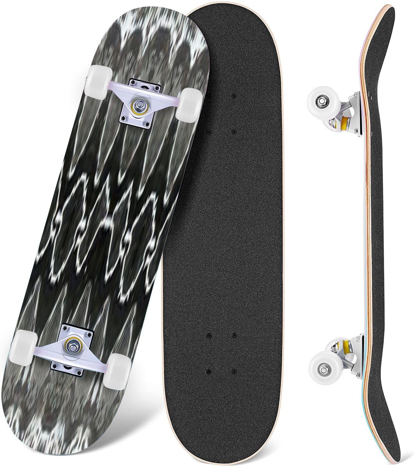 Prxcm Skateboard Complete for Beginners Adults 31 x 8" Distressed ...