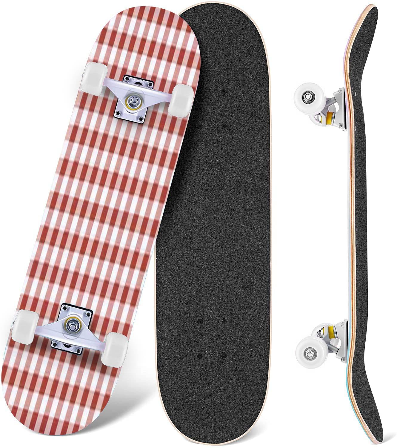 Prxcm Skateboard Complete for Beginners Adults Teens 31 x 8" Maroon ...