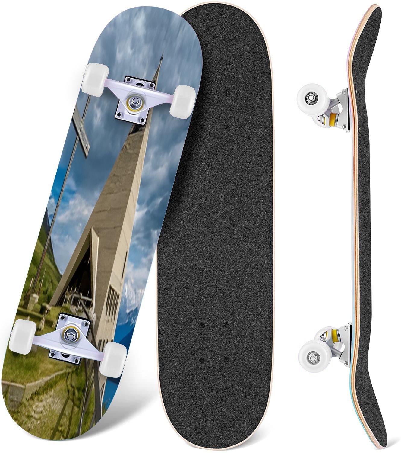 Prxcm Skateboard Complete for Beginners Adults 31 x 8" Modern pyramid ...