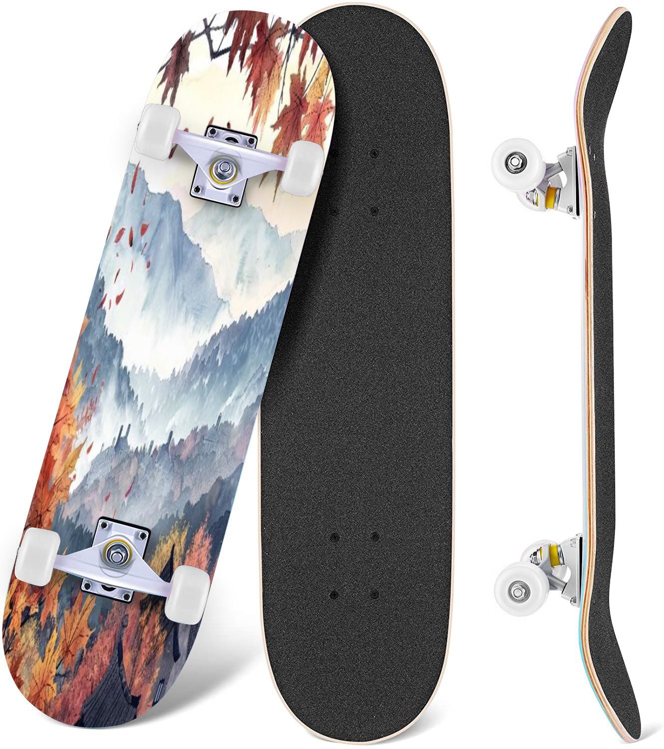 Prxcm Skateboard Complete for Beginners Adults Teens 31 x 8" Ombre ...