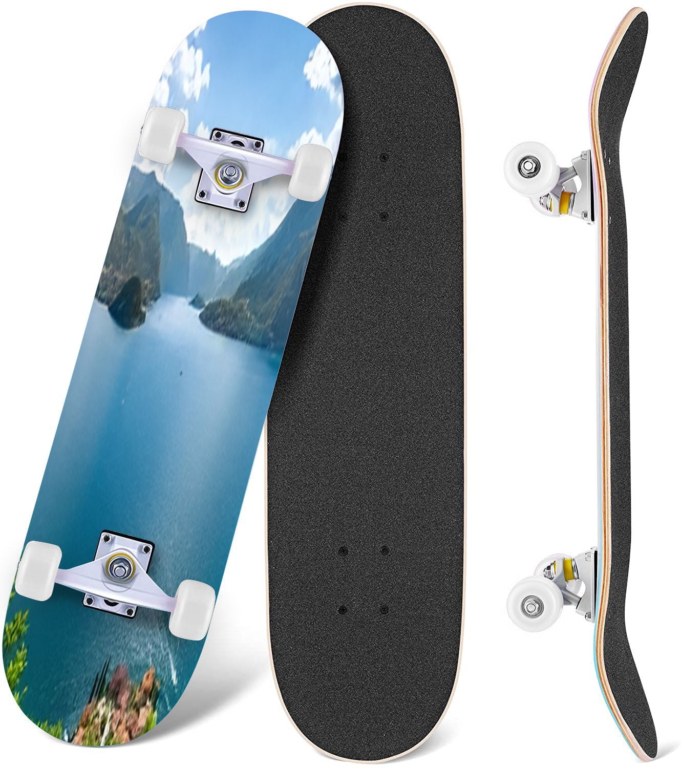 Prxcm Skateboard Complete for Beginners Adults Teens 31 x 8" Panoramic ...