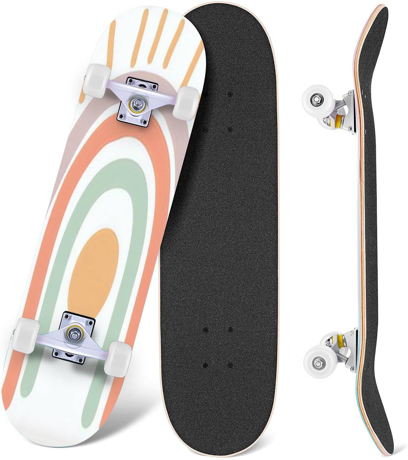 Prxcm Skateboard Complete for Beginners Adults Teens 31 x 8" Rainbow ...