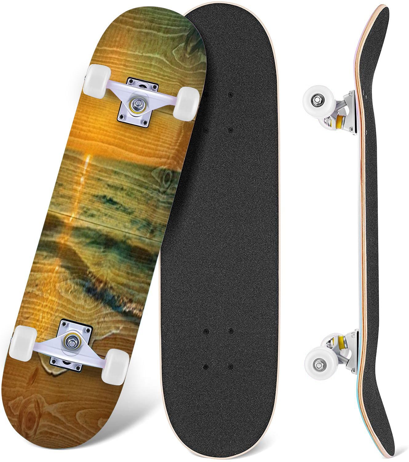Prxcm Skateboard Complete for Beginners Adults Teens 31 x 8" Sunrise ...