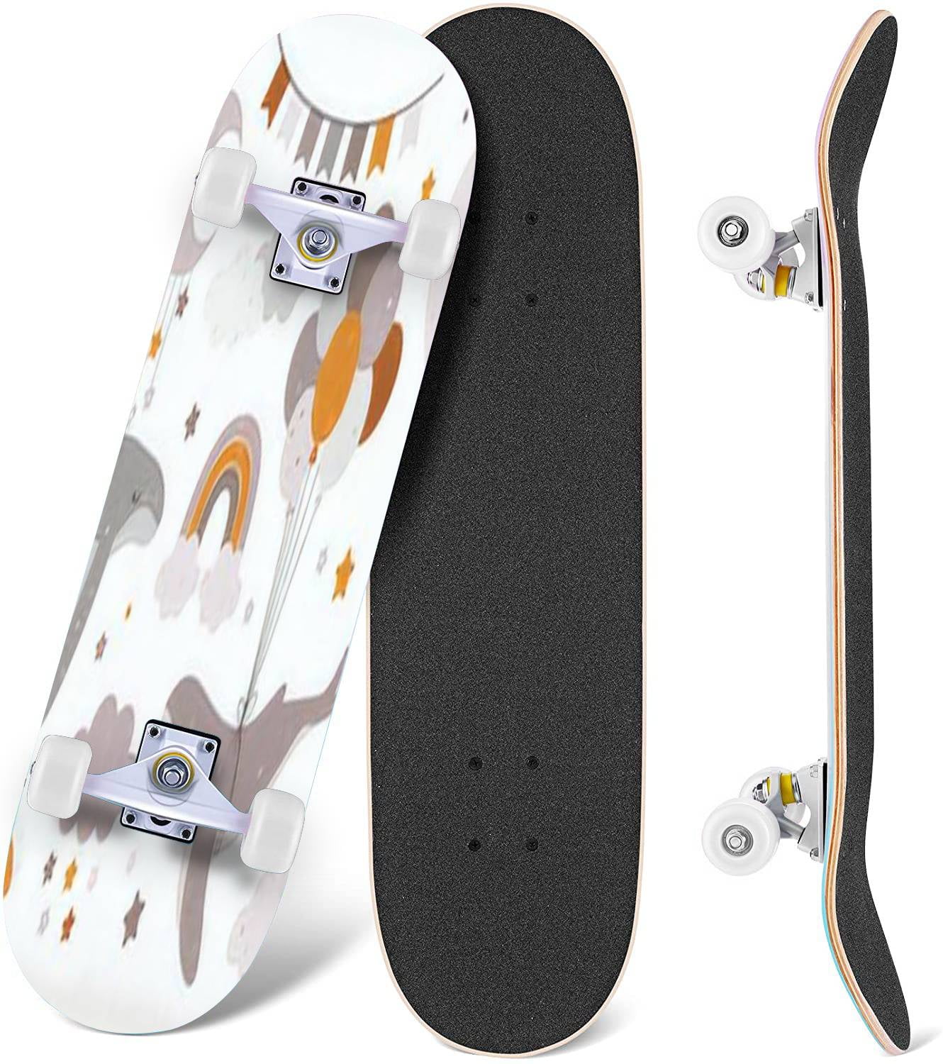 Prxcm Skateboard Complete for Beginners Adults 31 x 8" drawn whales ...
