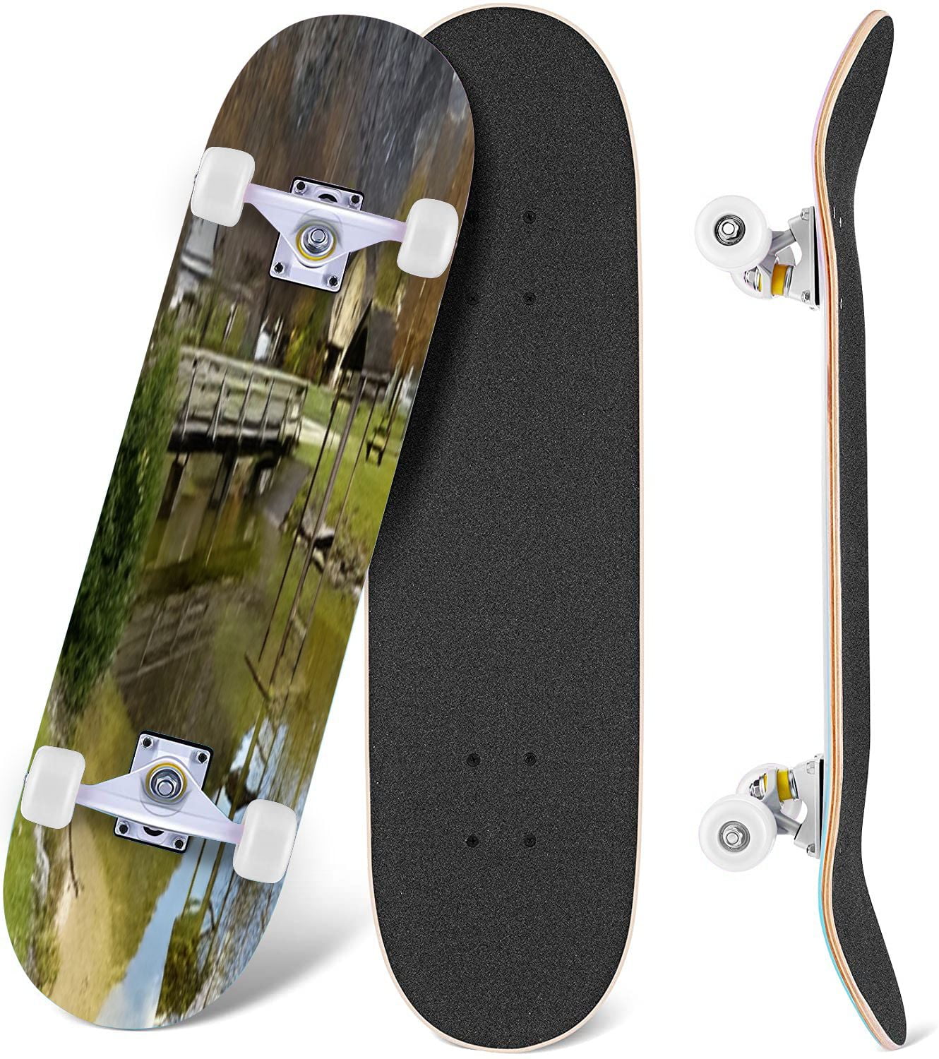 Prxcm Skateboard Complete for Beginners Adults Teens 31 x 8" park shore ...