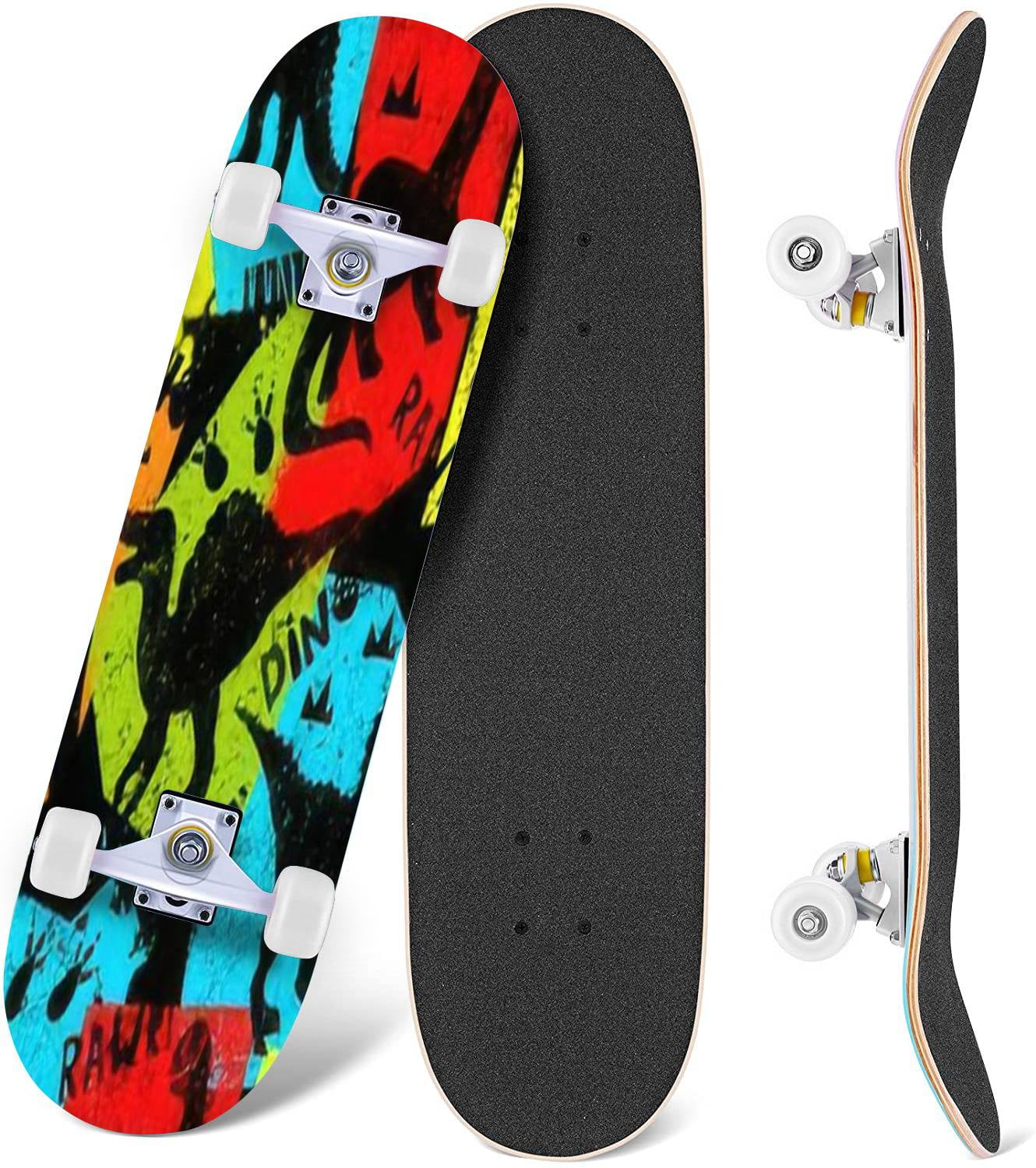 Prxcm Skateboard Complete for Beginners Adults Teens 31 x 8" Grunge ...
