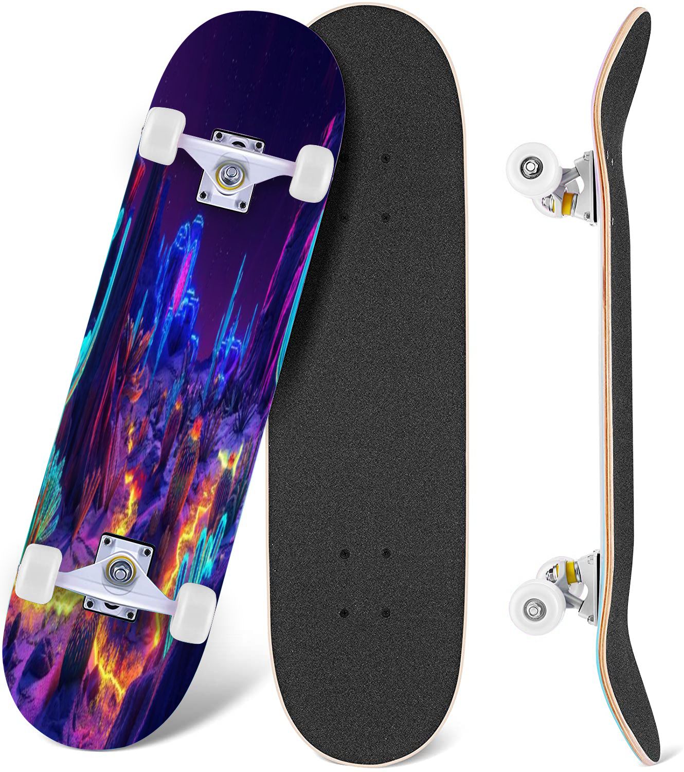 Prxcm Skateboard Complete for Beginners Adults Teens 31 x 8 ...