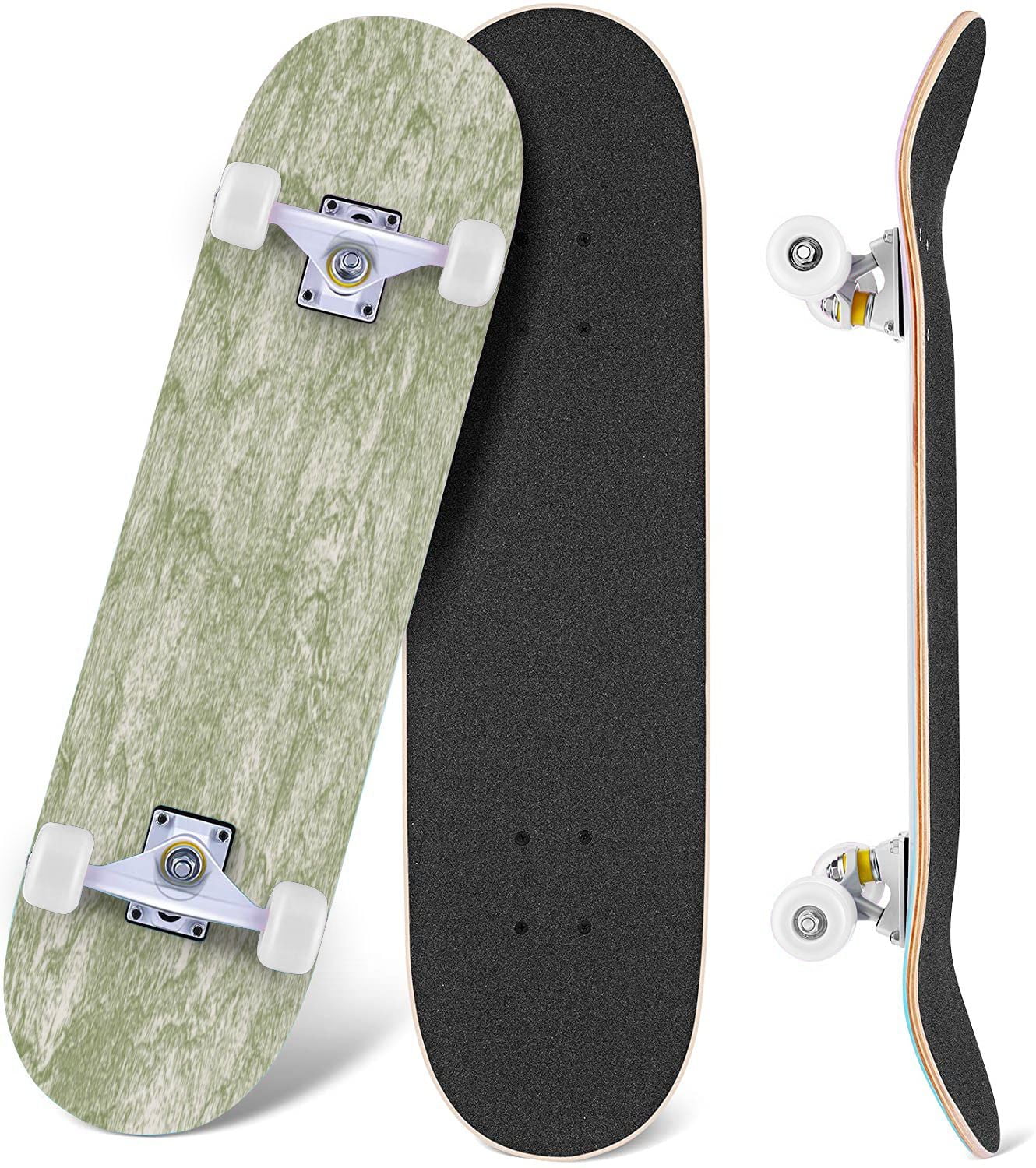 Prxcm Skateboard Complete for Beginners Adults Teens 31 x 8" Stone ...