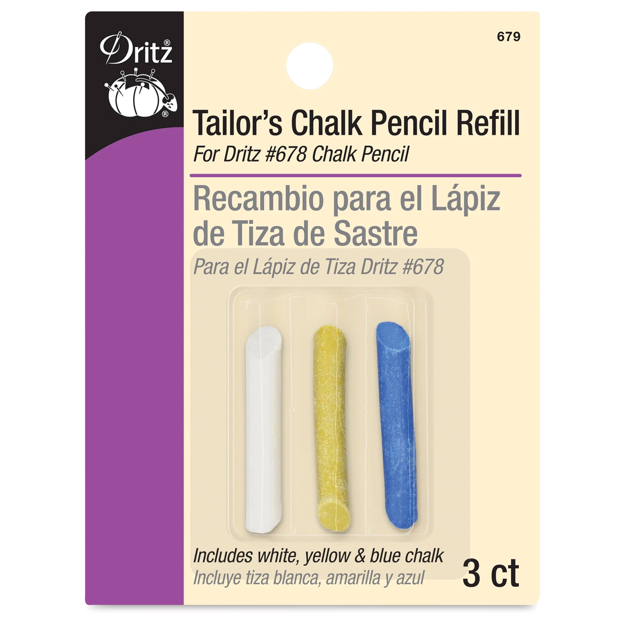 Dritz Tailor's Chalk Pencil Refills, Set of 3 - Walmart.com