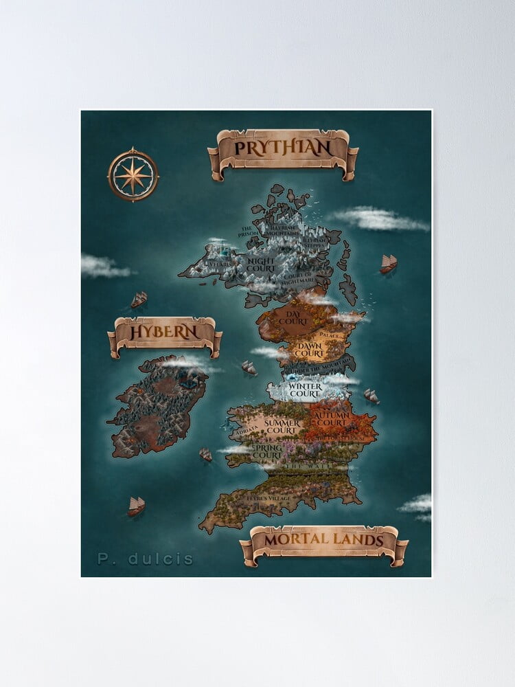 Prythian Map (ACOTAR) Poster - Walmart.com