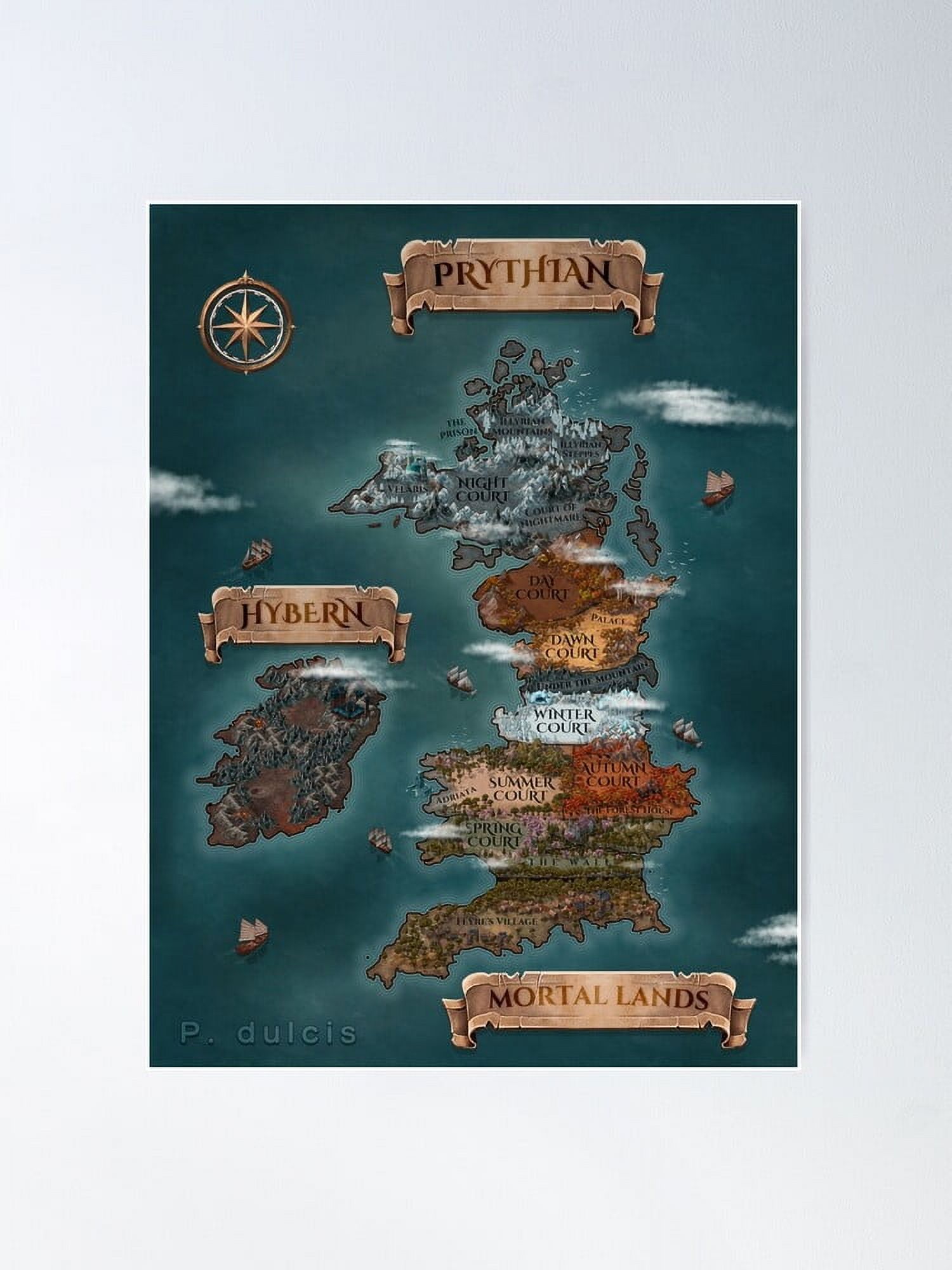 Prythian Map (ACOTAR) Poster - Walmart.com