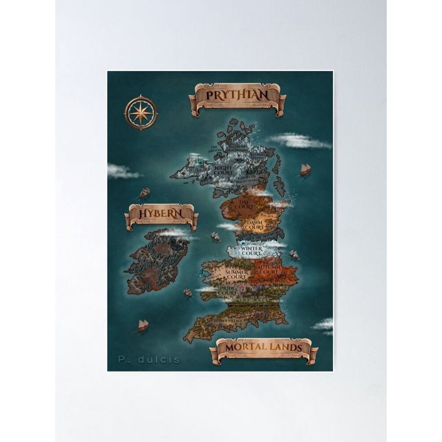 Prythian Map (ACOTAR) Poster - Walmart.com