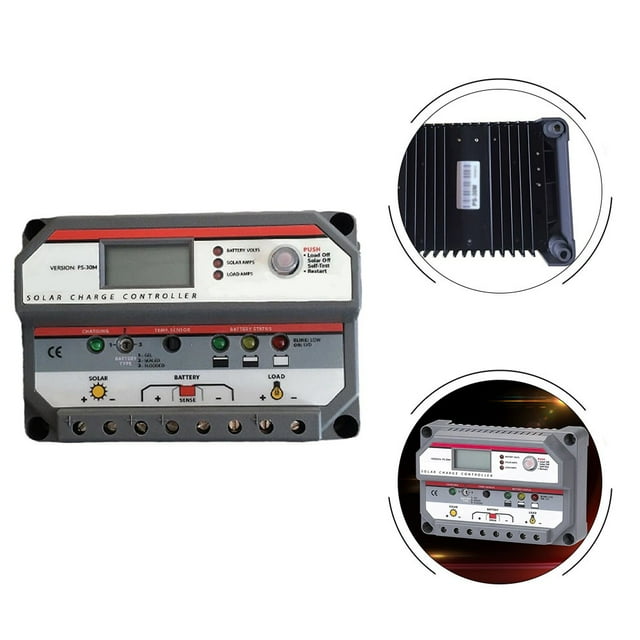 PS-30M Solar Controller with LCD Display PWM Charge Controller 12/24V ...