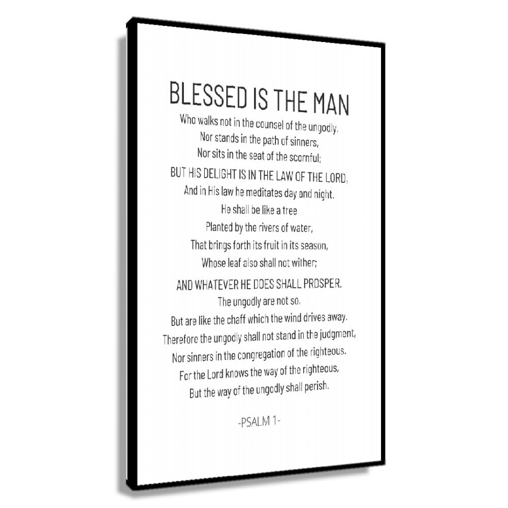Psalm 1 - Blessed Is The Man Print Motivational Verse Printable Art ...