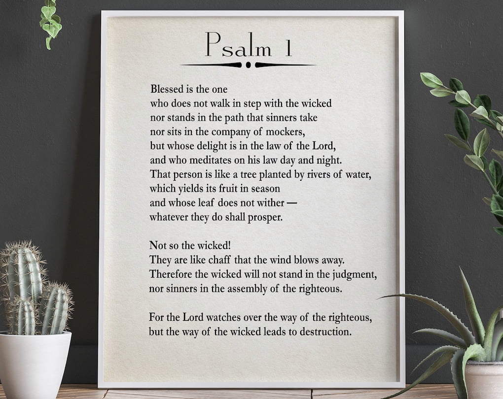 Psalm 1 Poster Psalm 1 Decor Psalm Print ,Decor For Living Room Bedroom ...