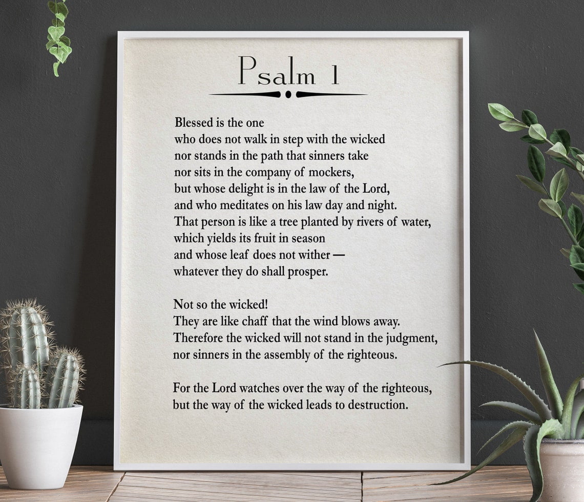 Psalm 1 Poster Psalm 1 Decor Psalm Print Wall Art, Modern Wall Decor ...