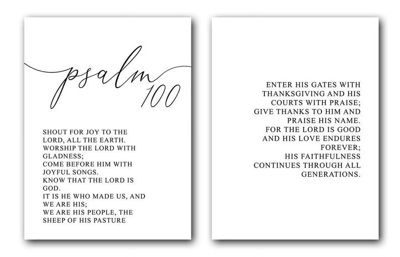 Psalm 100, Bible Verse, Home Wall Art Decor, Set of 2 Poster Prints ...