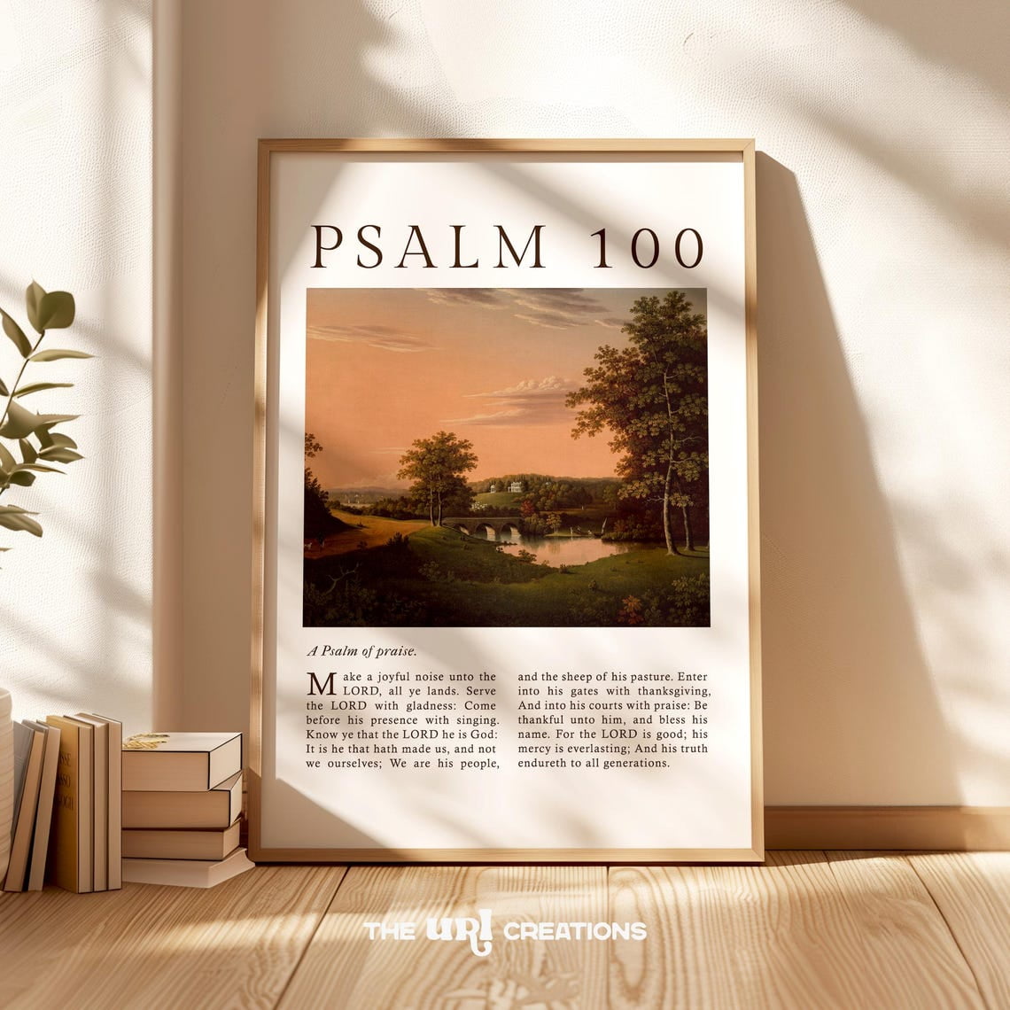 Psalm 100 Bible Verse Wall Art Print, Fall Christian Wall Art, Vintage ...