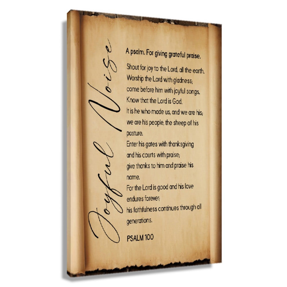 Psalm 100 Bible Verse Wall Art Vintage Scripture Posters Poster ...
