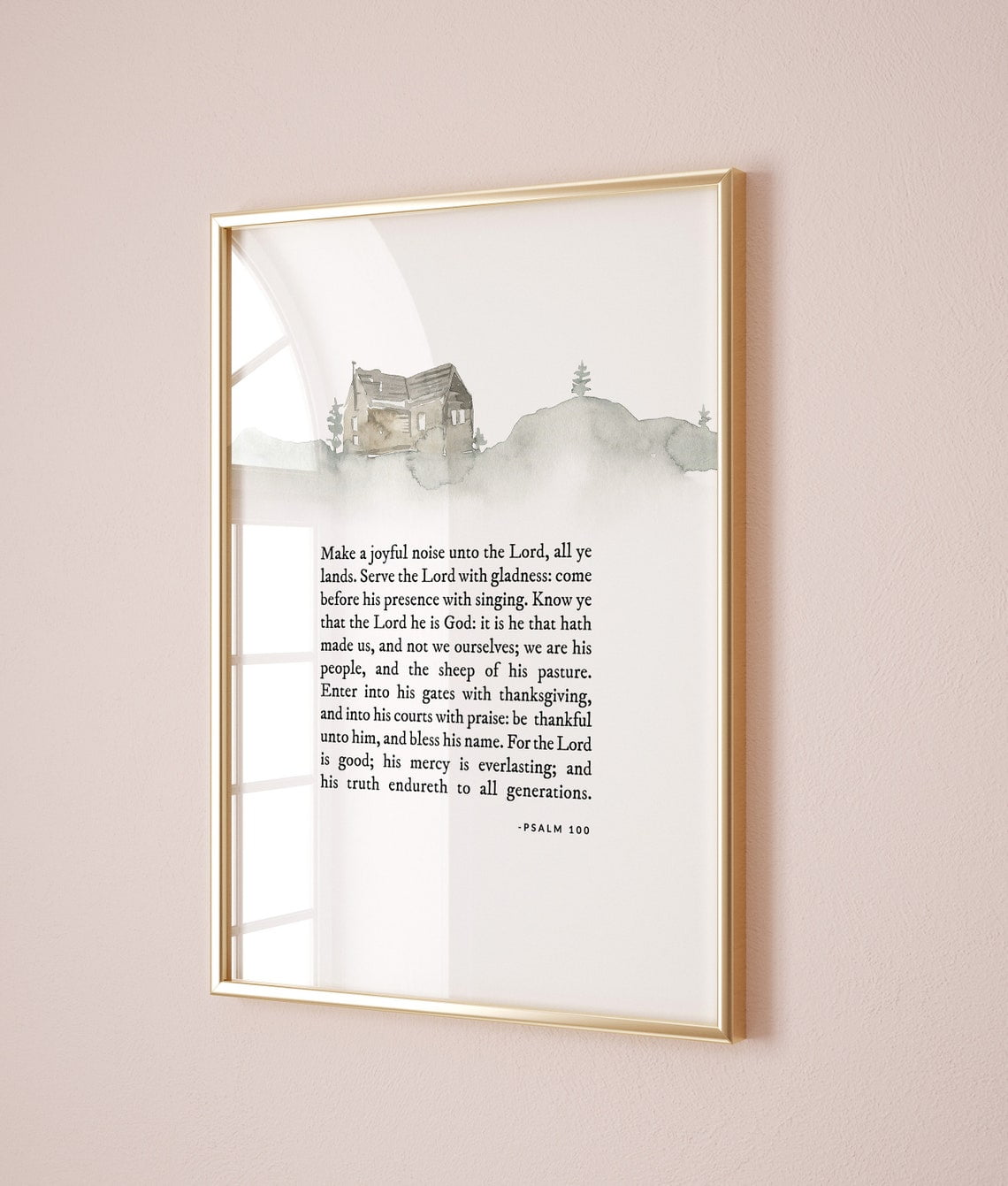 Psalm 100 Thanksgiving Scripture Art, Unframed Canvas Size 12x18 ...