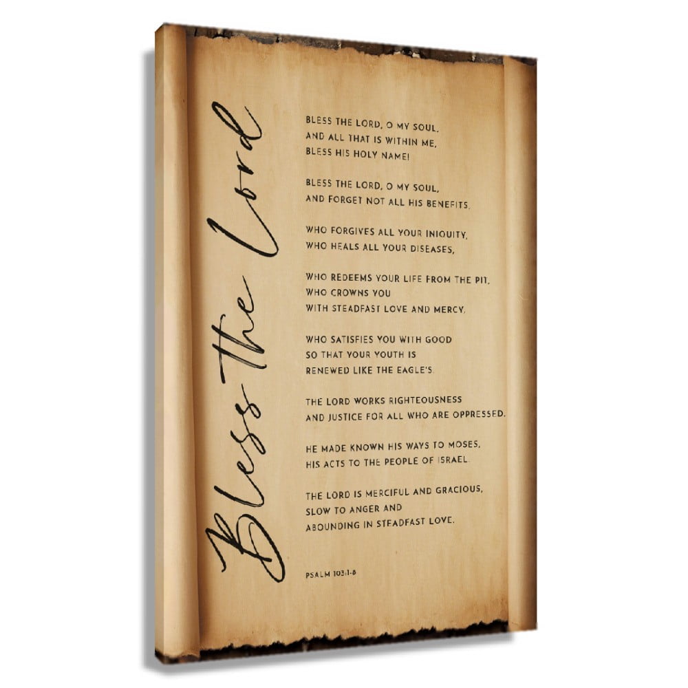 Psalm 103 1-8 Wall Art Bible Verse Vintage Posters For Home Modern ...