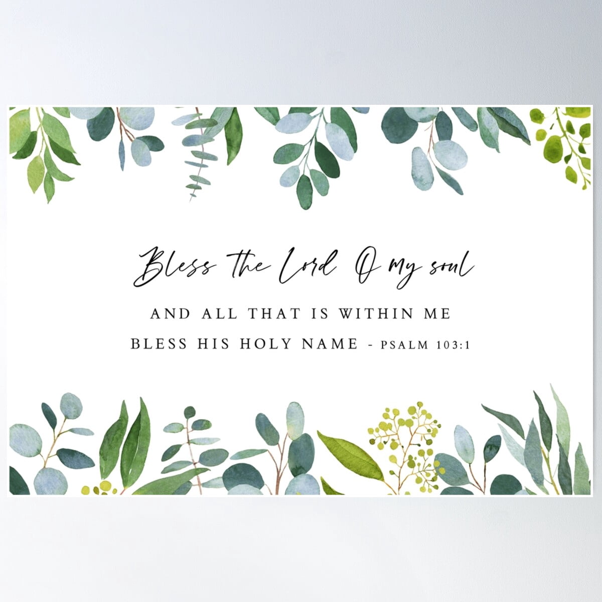 Psalm 103:1 Bless The Lord Poster Wall Art, Modern Wall Decor For ...