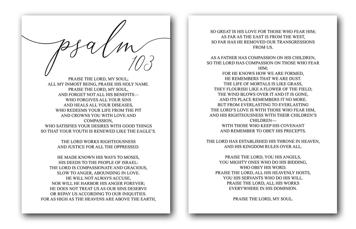 Psalm 103, Bible Verse, Set of 2 Prints, Wall Art Décor - Walmart.com
