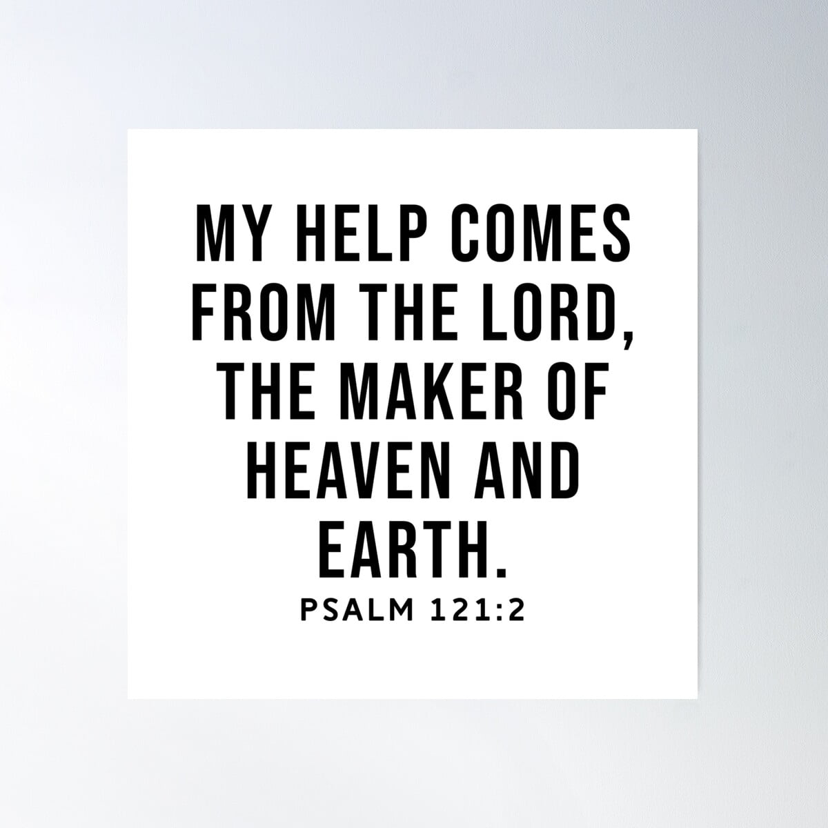 Psalm 121:2 Bible Verse Poster Wall Art, Modern Wall Decor For Living ...