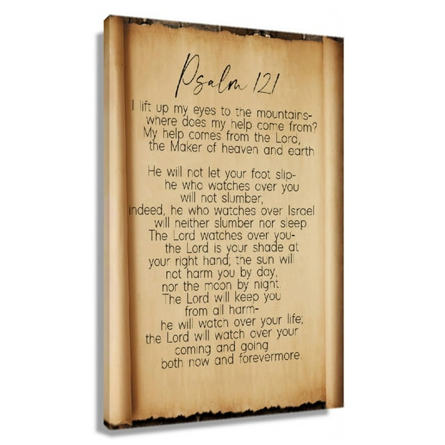 Psalm 121 Bible Verse Wall Art Vintage Scripture Posters Poster ...