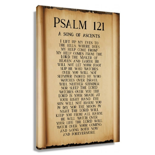 Psalm 121 Bible Verse Wall Art Vintage Scripture Posters Poster ...