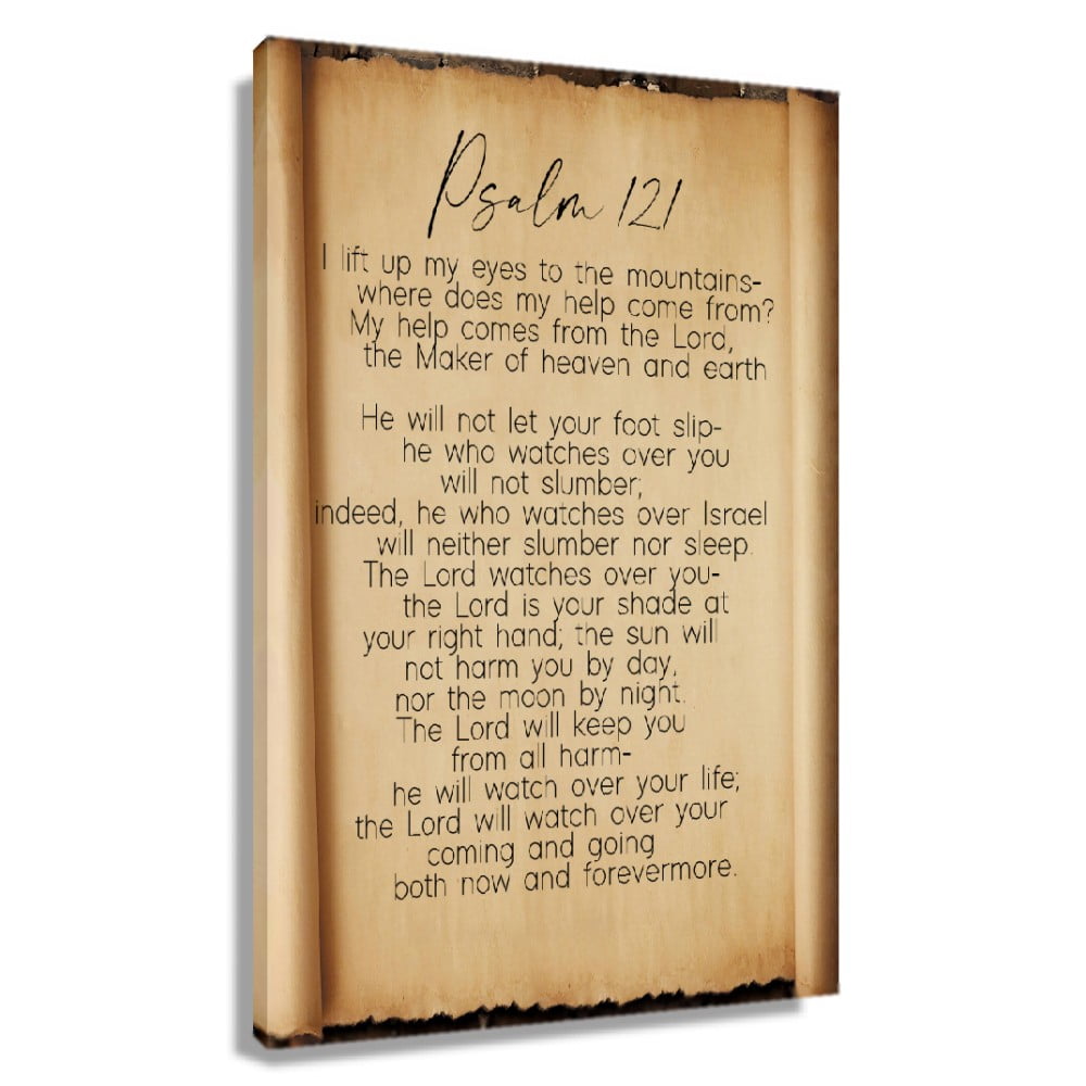 Psalm 121 Bible Verse Wall Art Vintage Scripture Posters Poster ...