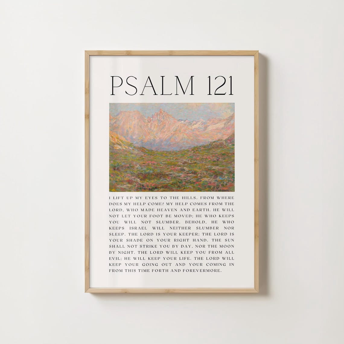 Psalm 121 Christian Wall Art, Bible Verse Wall Art, Colorful Landscape ...