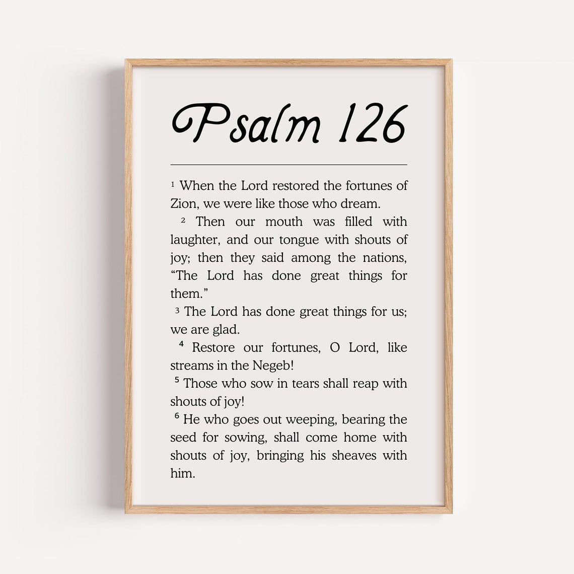 Psalm 126 Scripture Print, Bible Verse Wall Art, Christian Typography ...