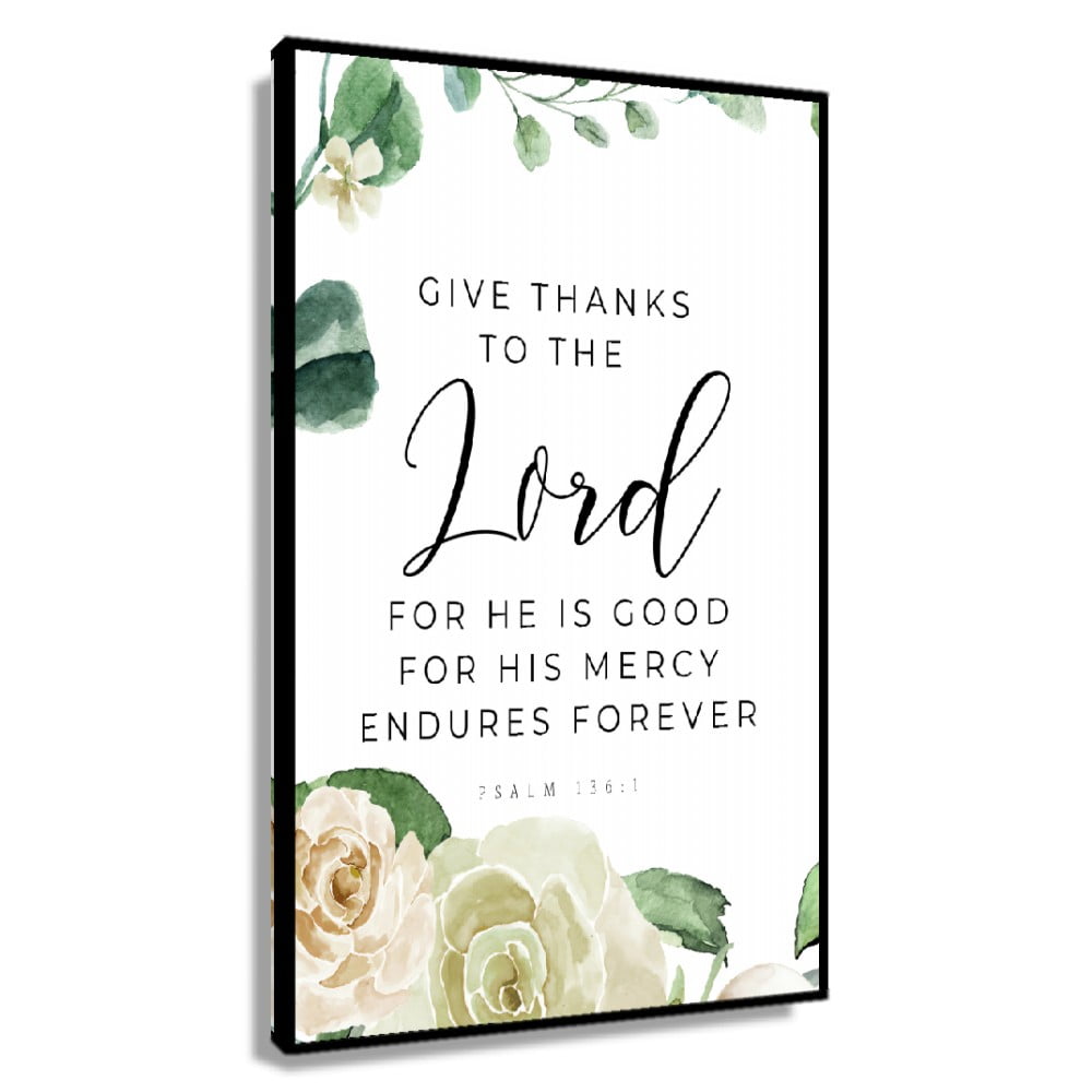 Psalm 136 1 Scripture Wall Art Give Thanks To The Lord Bible Verse ...