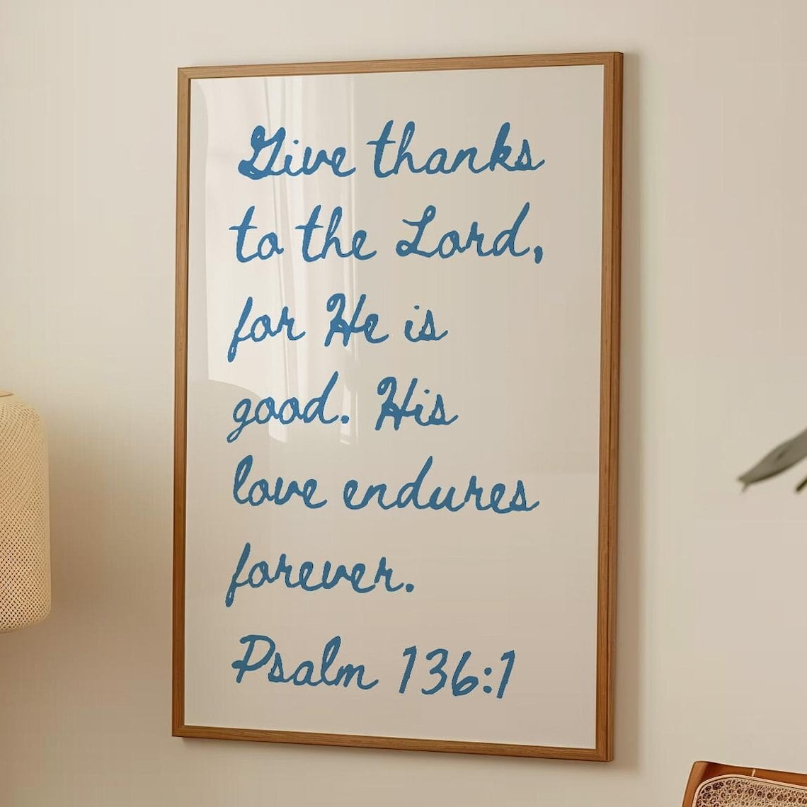 Psalm 136 Christian Wall Art, Christian Minimalist Wall Art, Christian ...