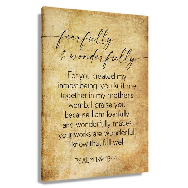 Psalm 139 13-14 Bible Quote Wall Art Scripture Posters Poster Pictures ...