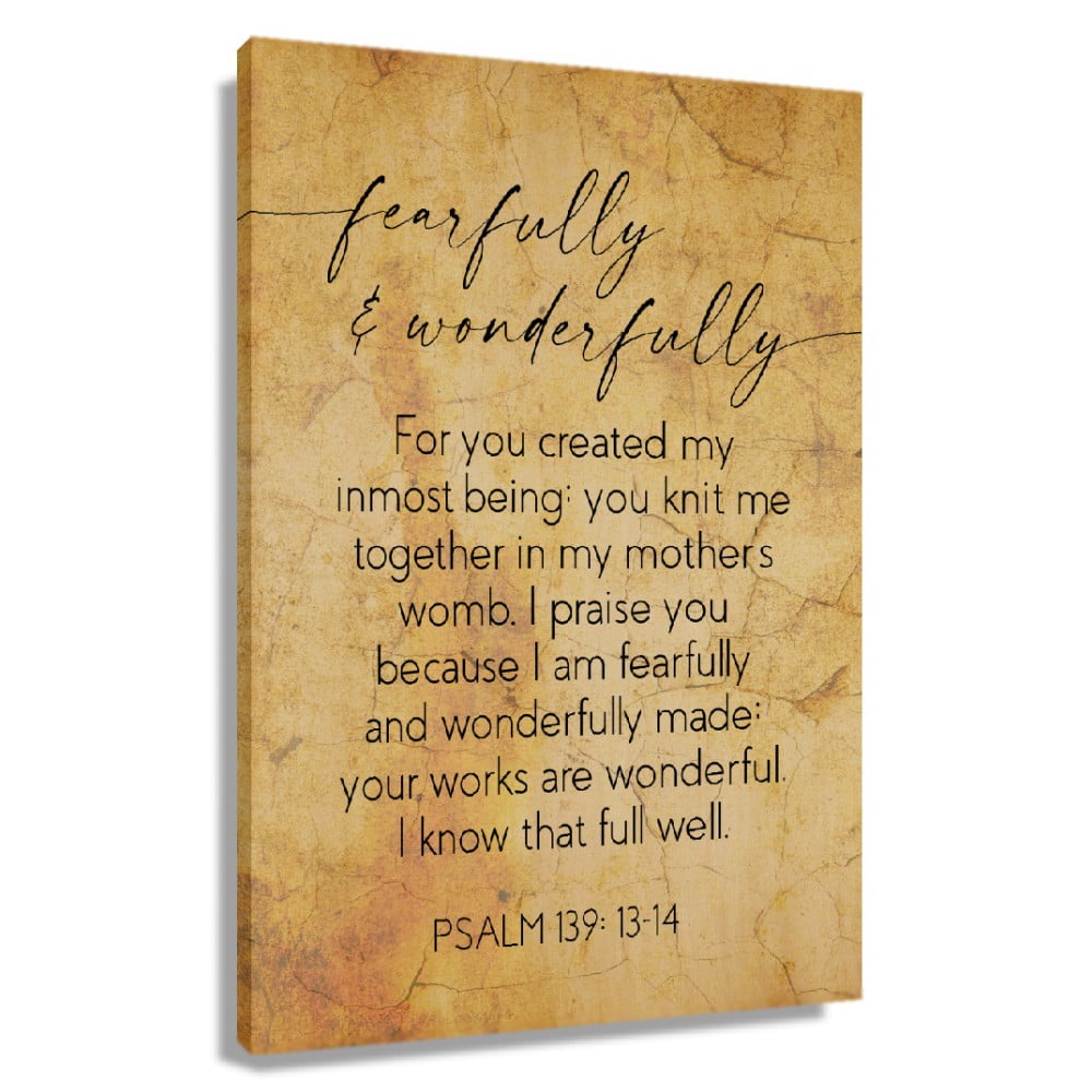 Psalm 139 13-14 Bible Scripture Wall Art Bible Poster Nature Bathroom ...