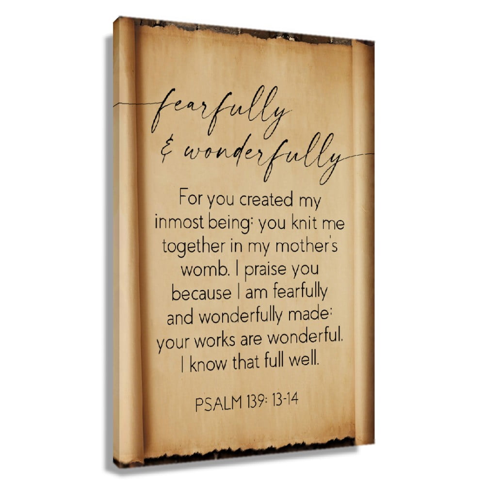 Psalm 139 13-14 Bible Verse Wall Art Vintage Scripture Posters Poster ...