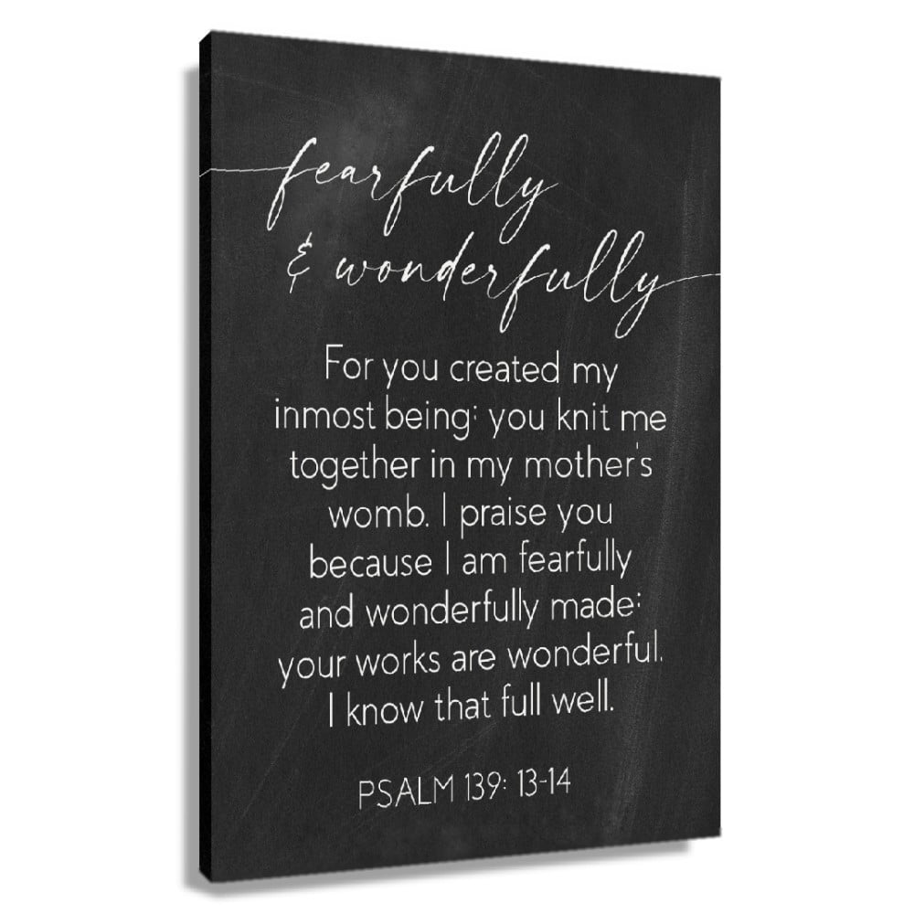 Psalm 139 13-14 Wall Art Bible Verse Poster Prints Pictures for Living ...