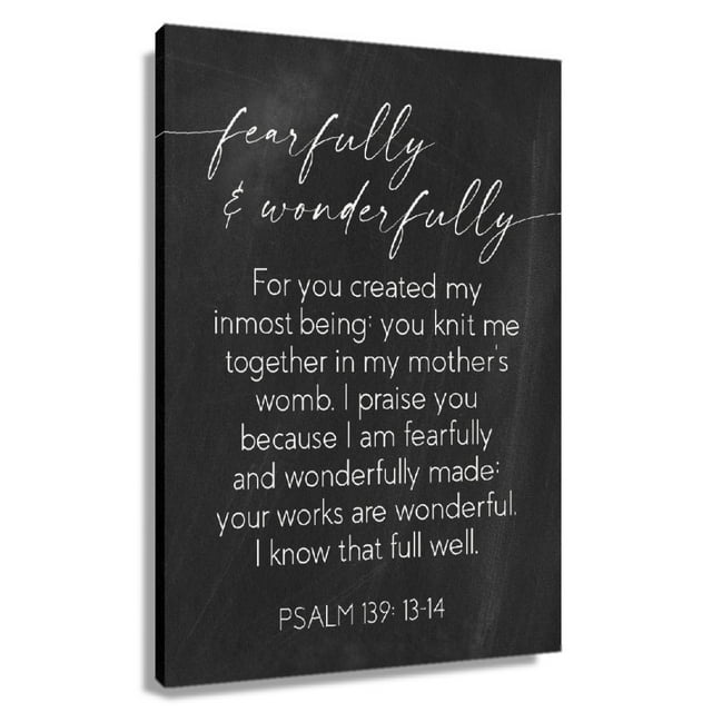 Psalm 139 13-14 Wall Art Bible Verse Poster Prints Pictures for Living ...