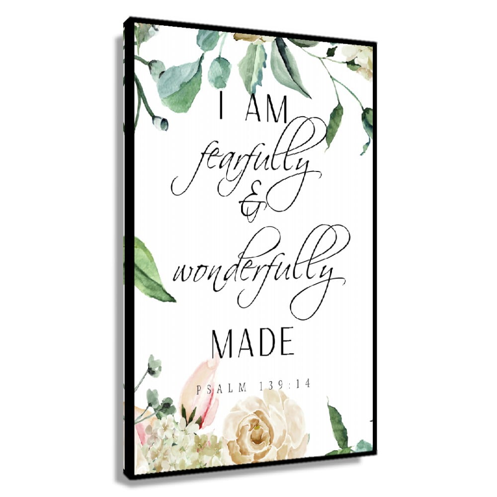Psalm 139 14 I Am Fearfully and Wonderfully Made Bible Verse Wall Art ...