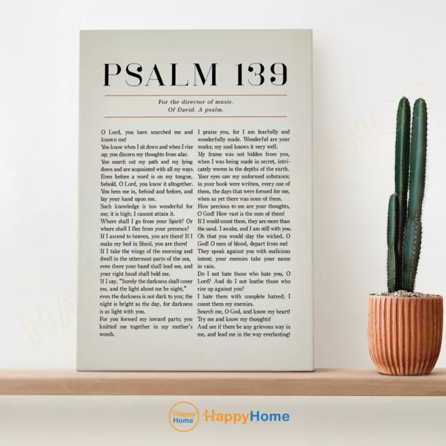 Psalm 139 Bible Verse Wall Art For The Director Of Music Christian ...